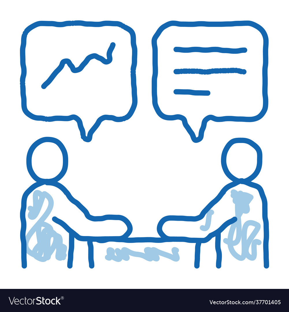 Human Discussing Doodle Icon Hand Drawn Royalty Free Vector