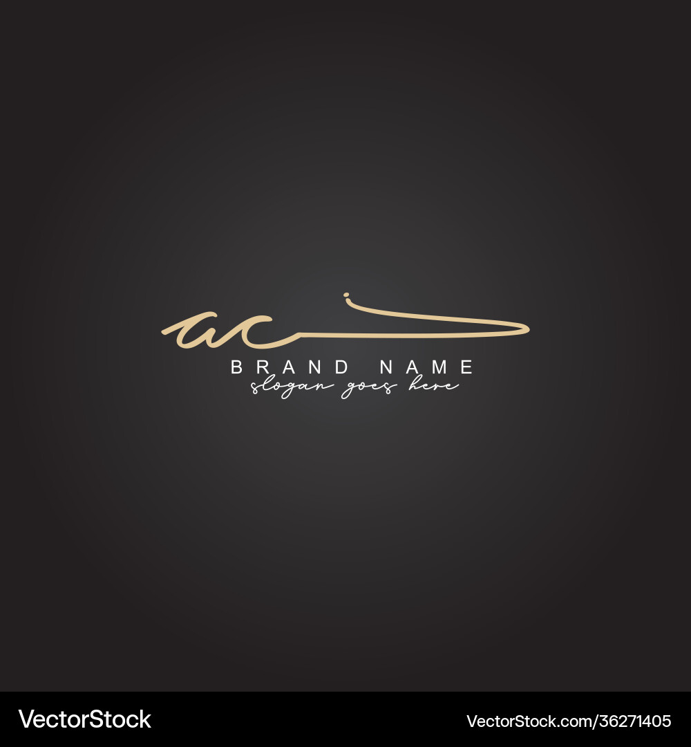 Initial letter ac logo - handwritten signature Vector Image