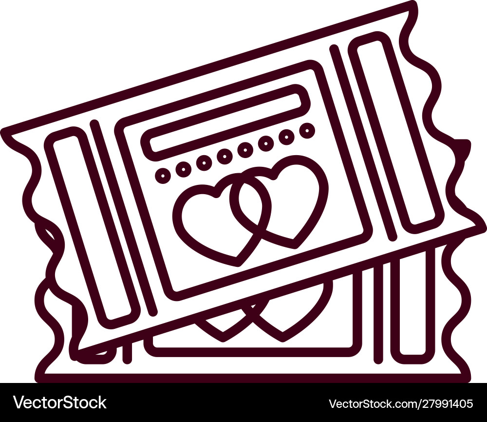 Isolated love tickets line design Royalty Free Vector Image
