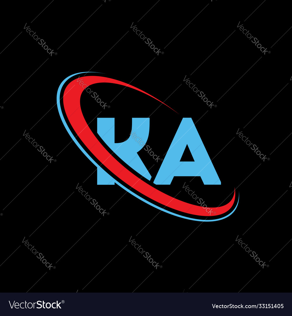 Ka letter logo design red and blue color Vector Image