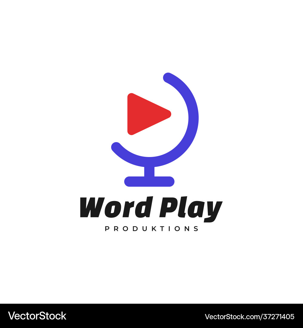 Logo world play simple mascot style Royalty Free Vector