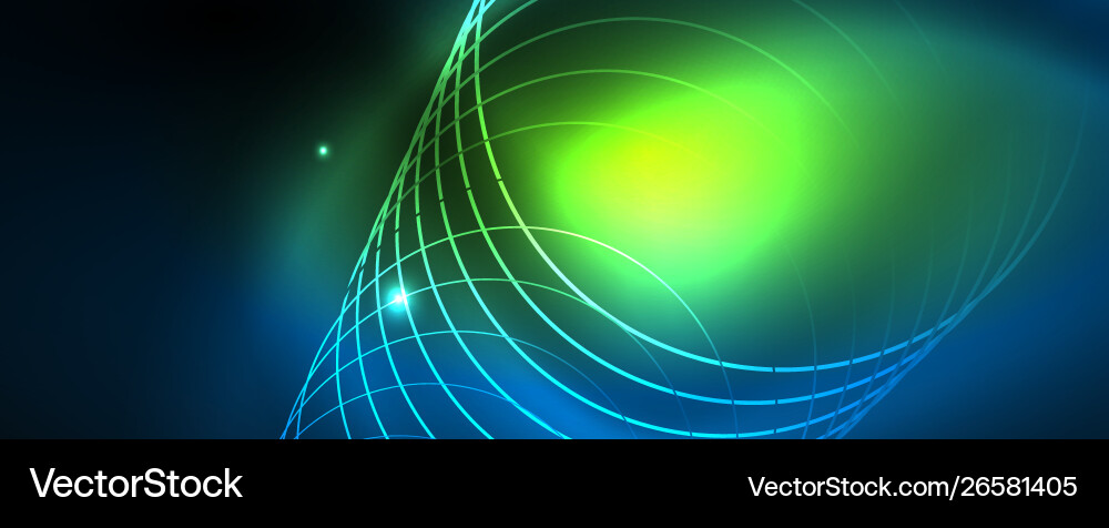 Neon glowing techno lines hi-tech futuristic Vector Image