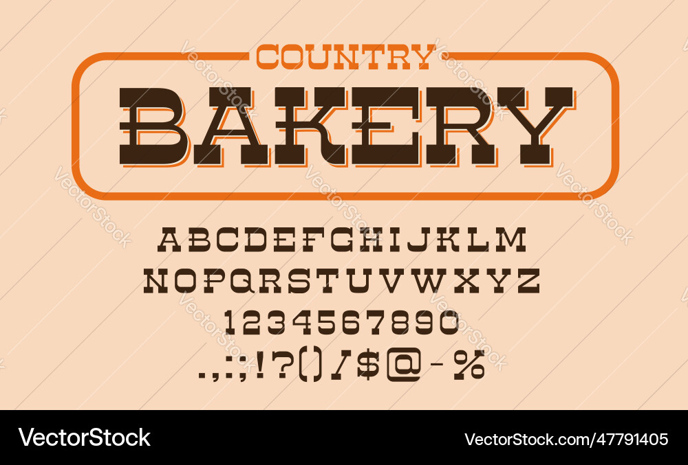 Western font rodeo type texas wild west typeface Vector Image
