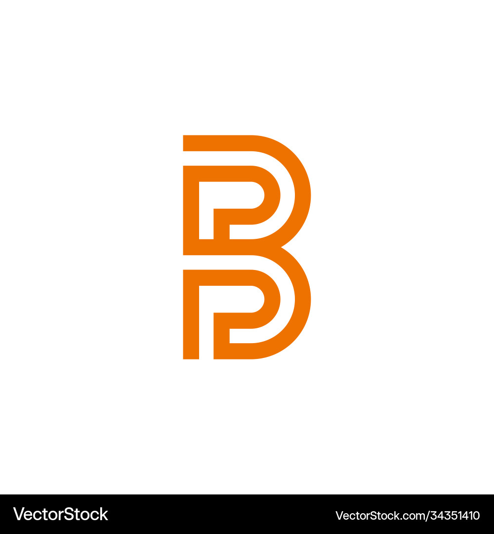 Abstract letter bp simple geometric line logo Vector Image