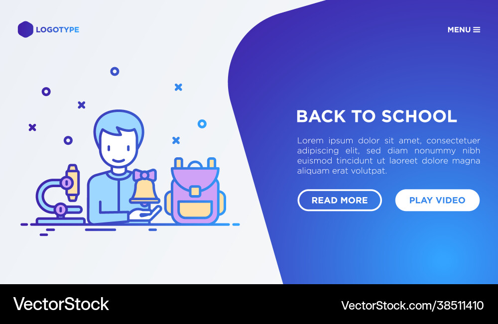 Back to school concept student with backpack Vector Image
