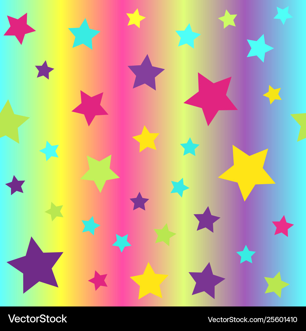 Bright glossy star pattern seamless background Vector Image