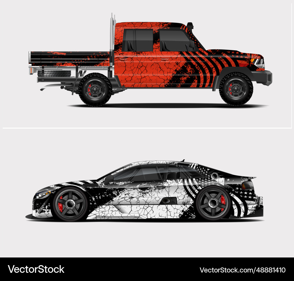 Car wrap design template vehicle wrap design Vector Image