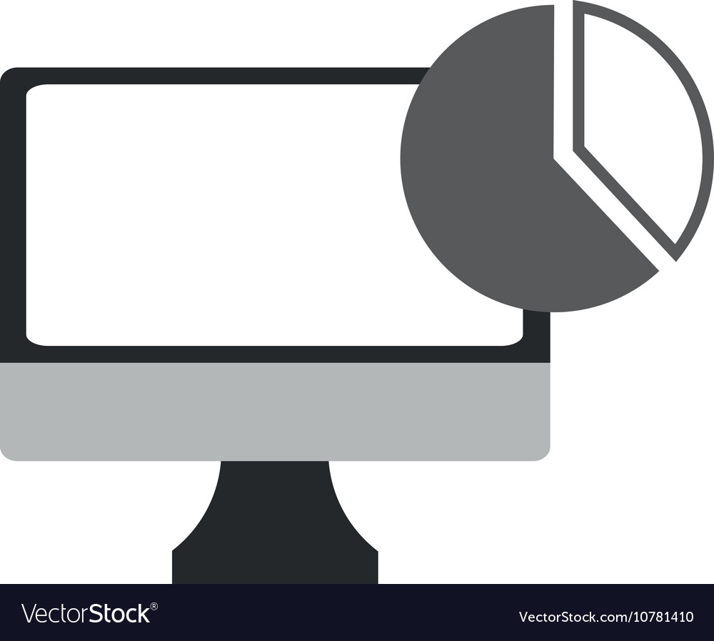 Computer and graph chart icon Royalty Free Vector Image