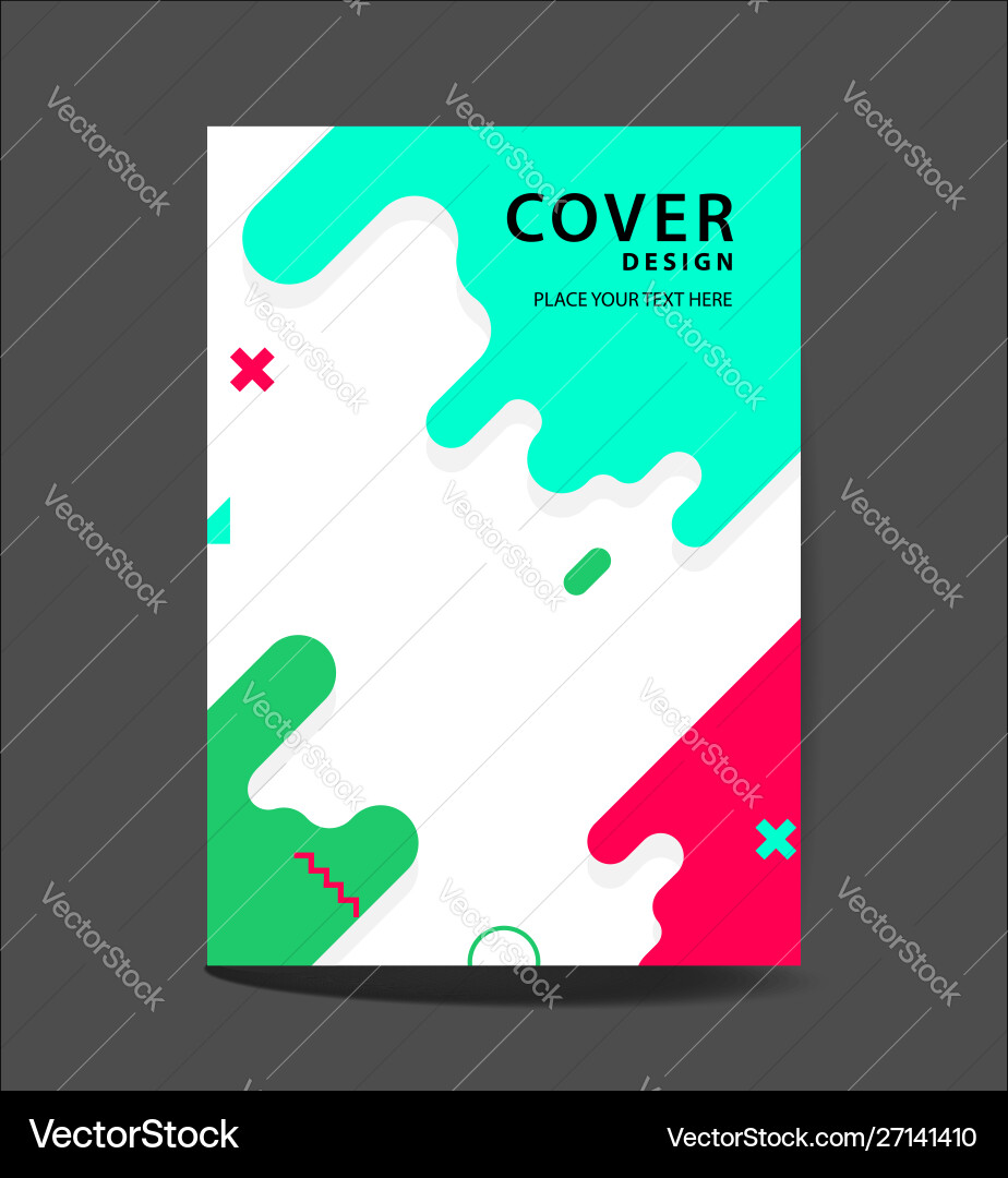 Covers with flat dynamic design geometric shapes Vector Image