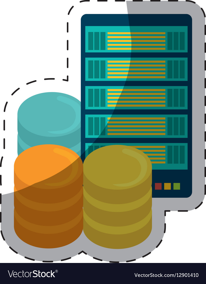 Data center storage icon image Royalty Free Vector Image