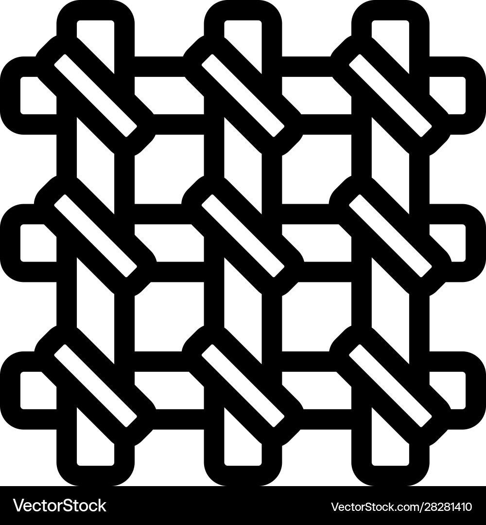 Grate in prison icon isolated contour Royalty Free Vector