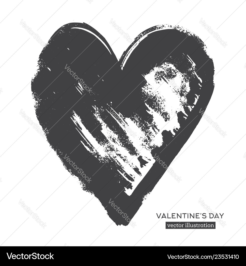 Hand drawn calligraphy heart isolated on white Vector Image