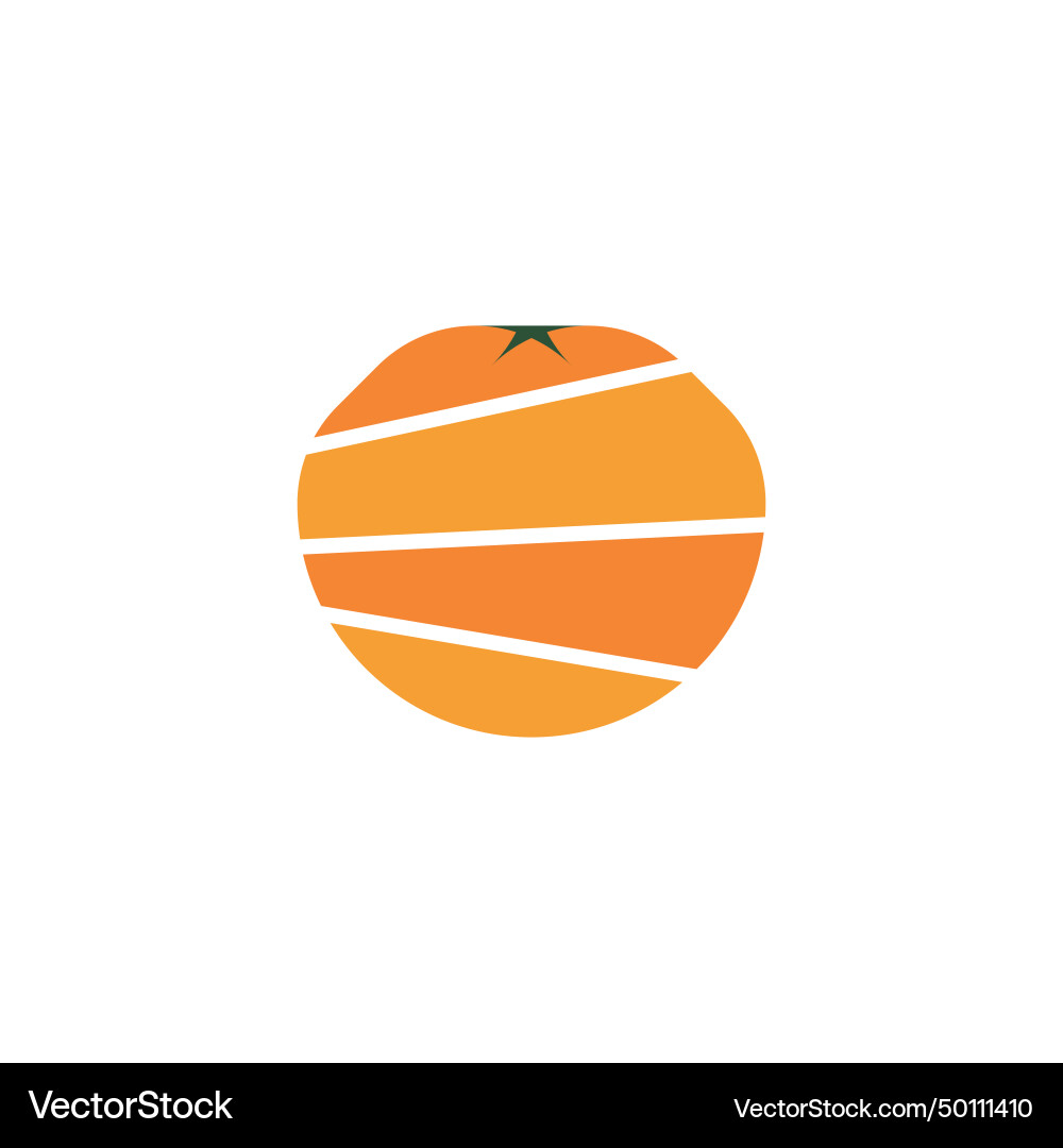 Orange tangerine fruit logo icon Royalty Free Vector Image