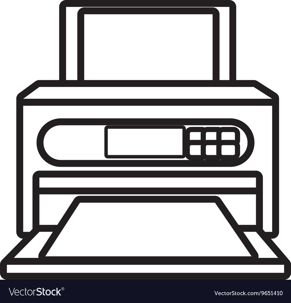 Printer technology device isolated icon Royalty Free Vector