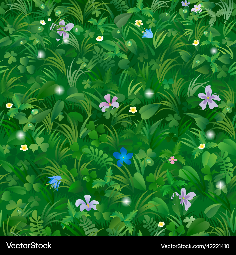 Seamless pattern background of a green meadow Vector Image