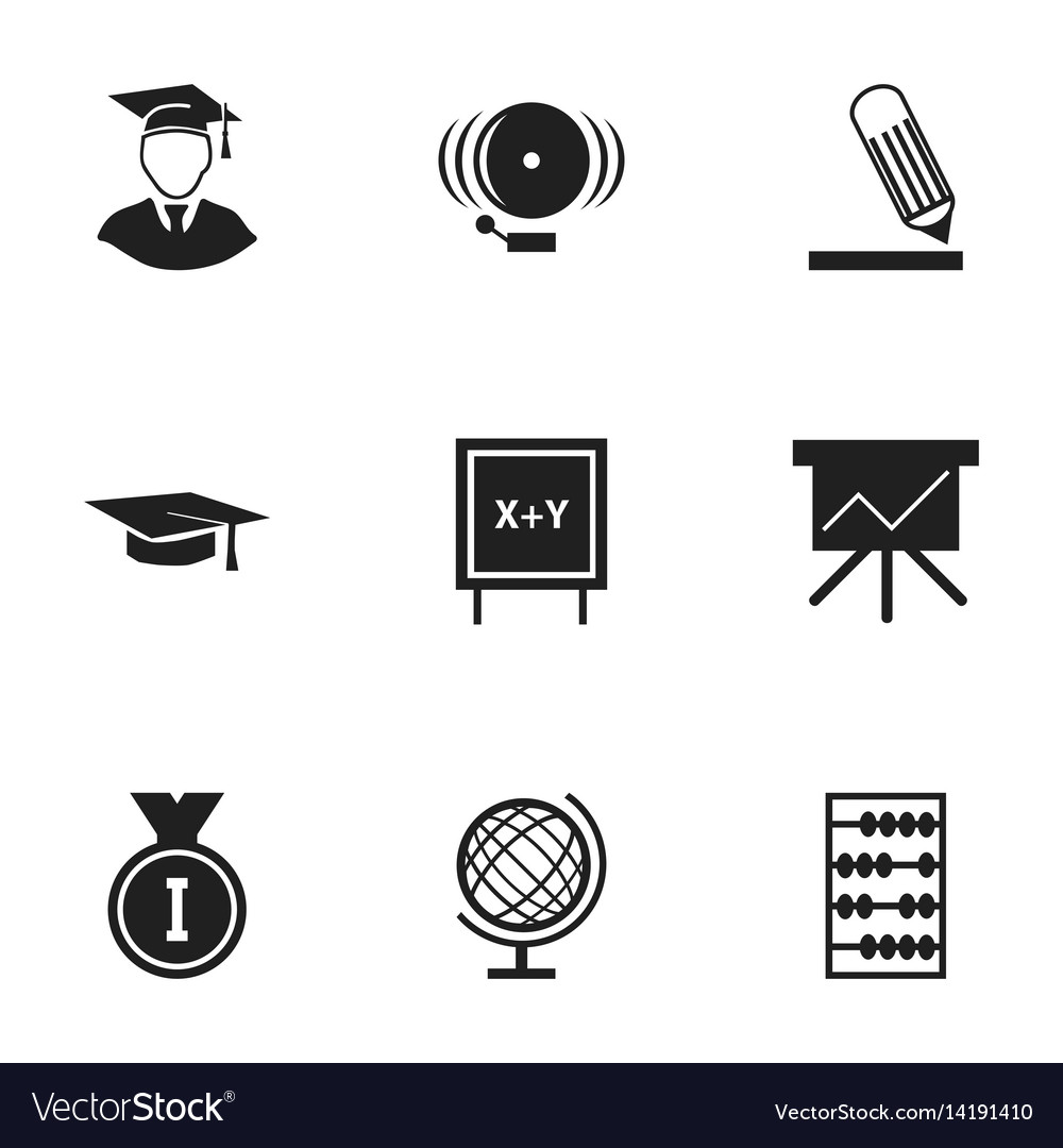 Set of 9 editable education icons includes Vector Image