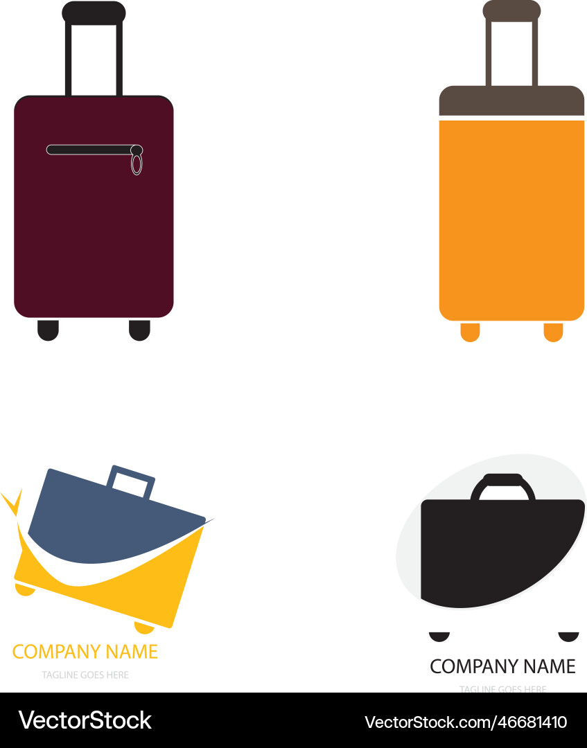 Set of suitcase logo Royalty Free Vector Image