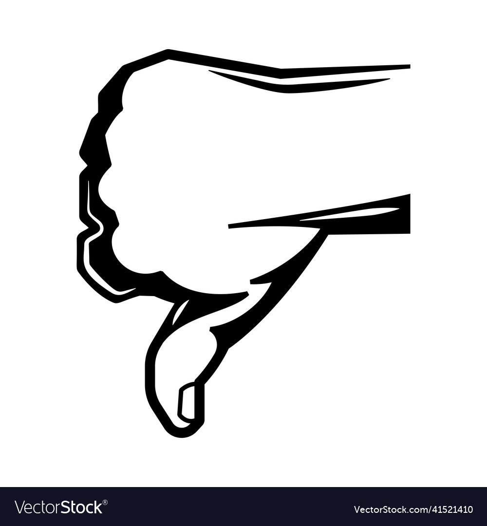 Thumbs down gesture composition Royalty Free Vector Image