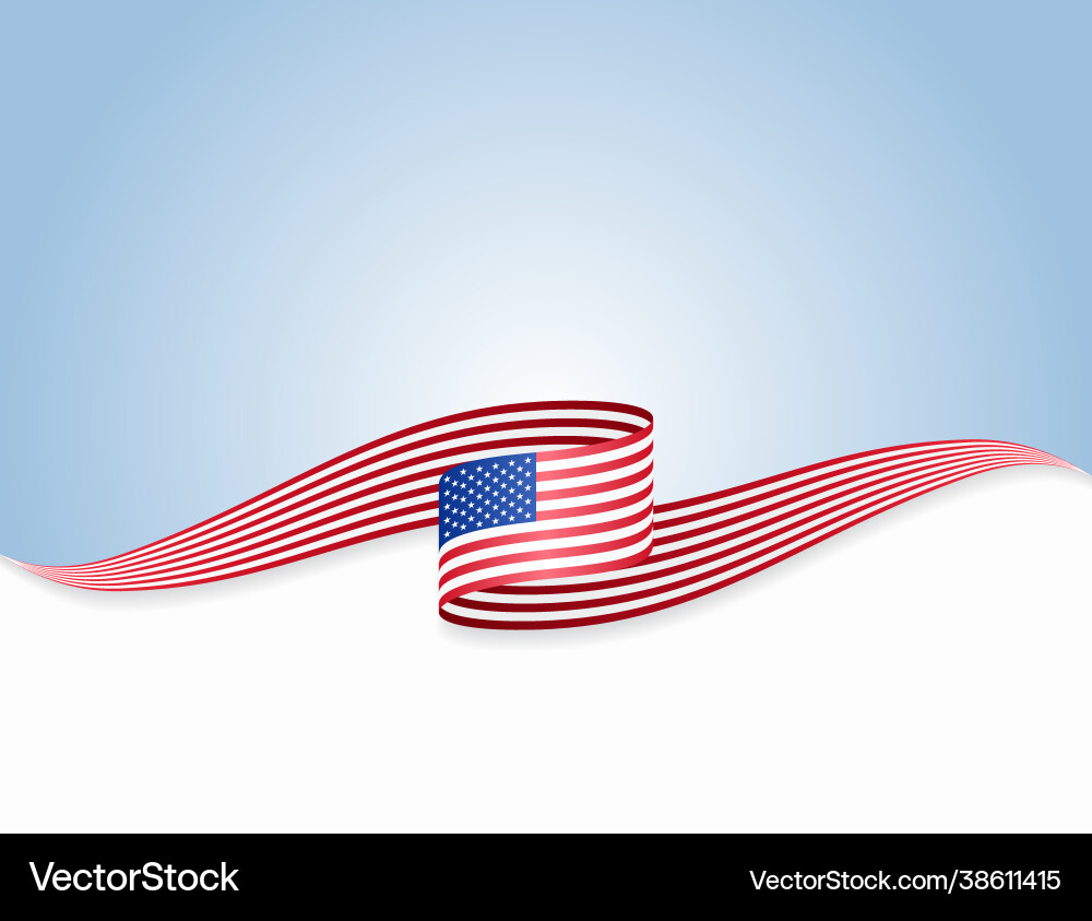 American flag wavy abstract background Royalty Free Vector