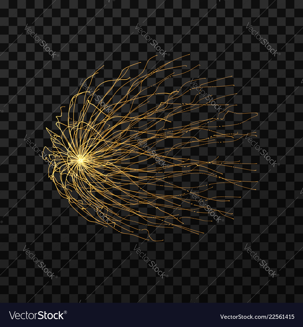 Array with dynamic particles 3d futuristic Vector Image