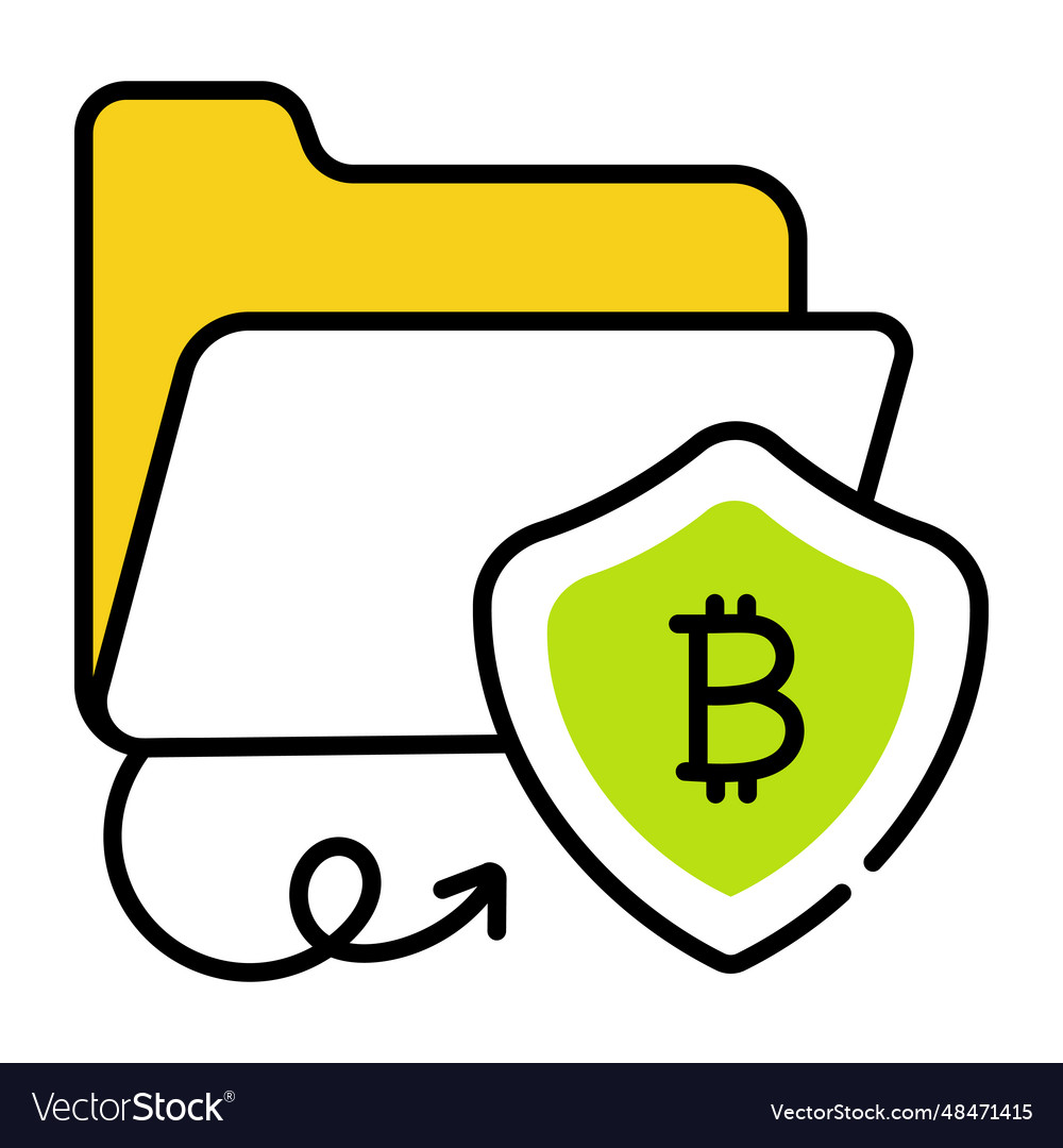 Bitcoin folder Royalty Free Vector Image - VectorStock