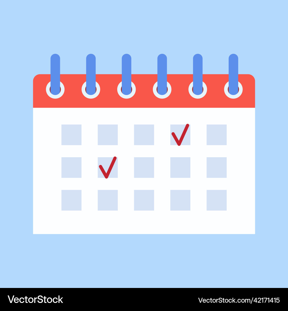 Calendar reminder date spiral icon Royalty Free Vector Image