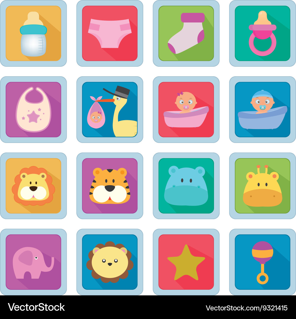 Children toys icon set Royalty Free Vector Image