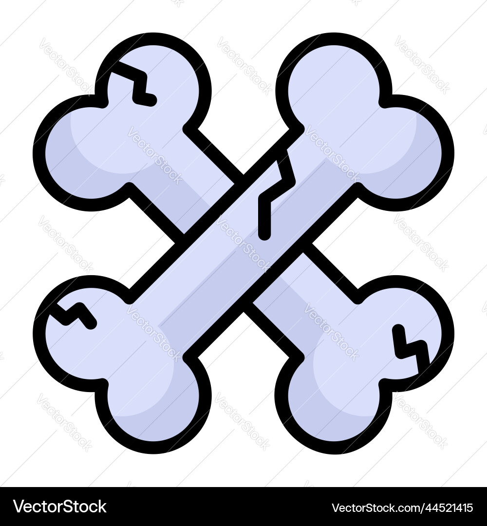 Halloween bones color line icon Royalty Free Vector Image