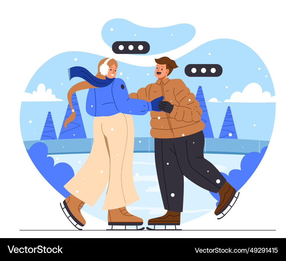 Ice skating outdoor concept Royalty Free Vector Image