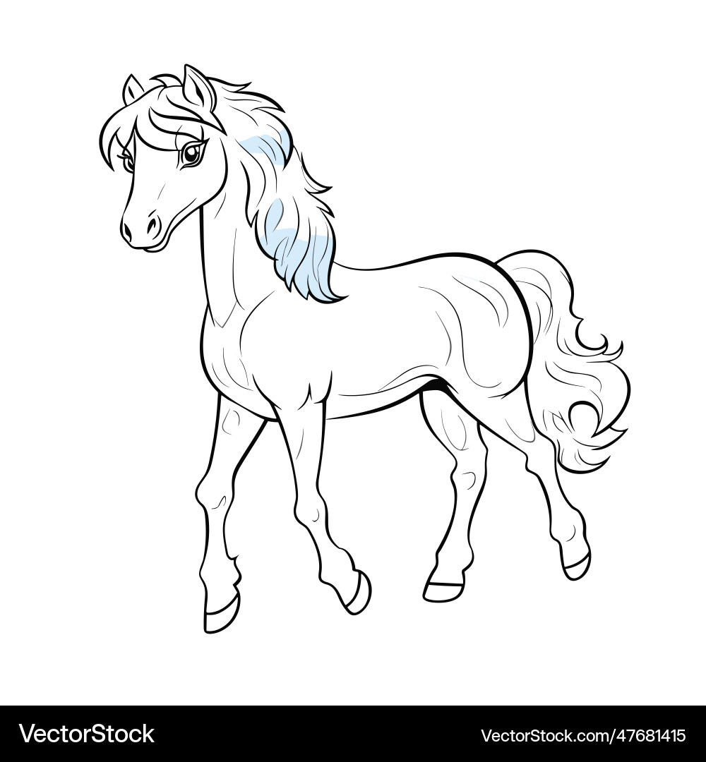 Mare hand-drawn doodle style cartoon Royalty Free Vector