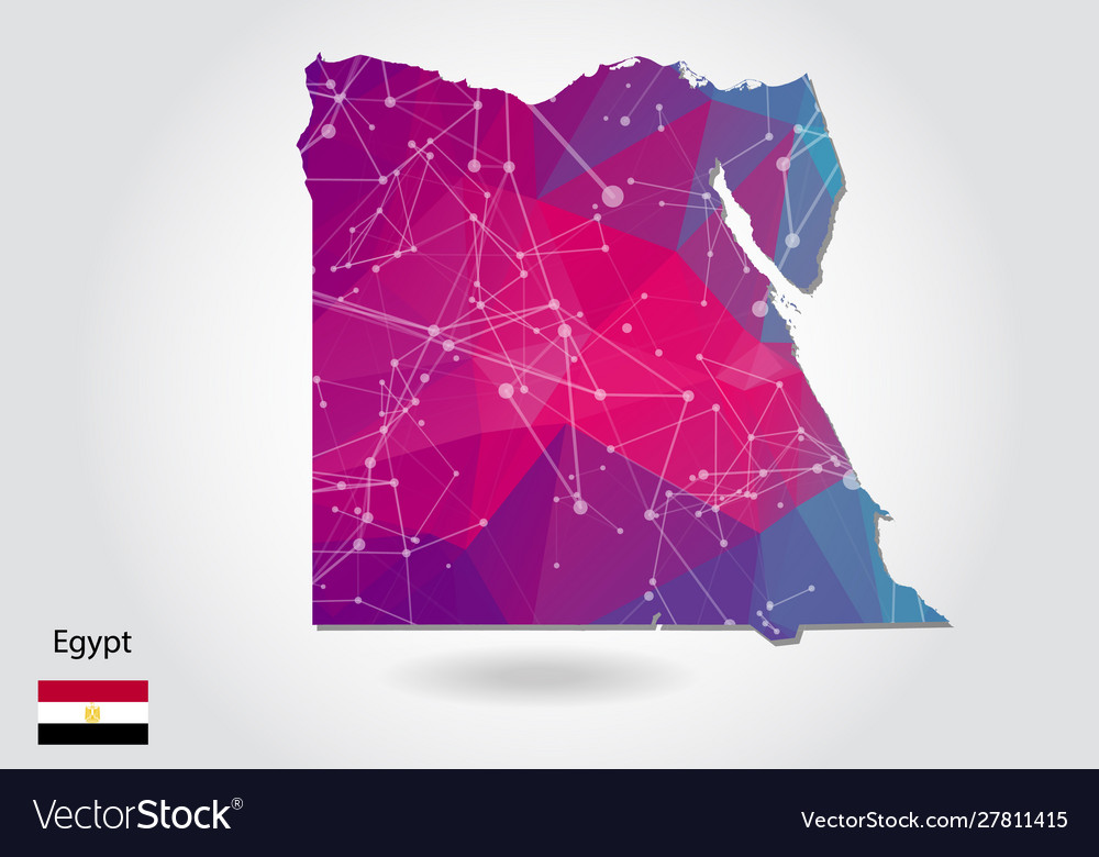 Polygonal egypt map low poly design made Vector Image