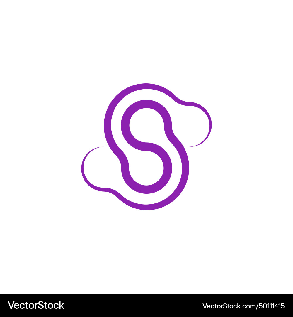 Purple logo letter s icon design element Vector Image