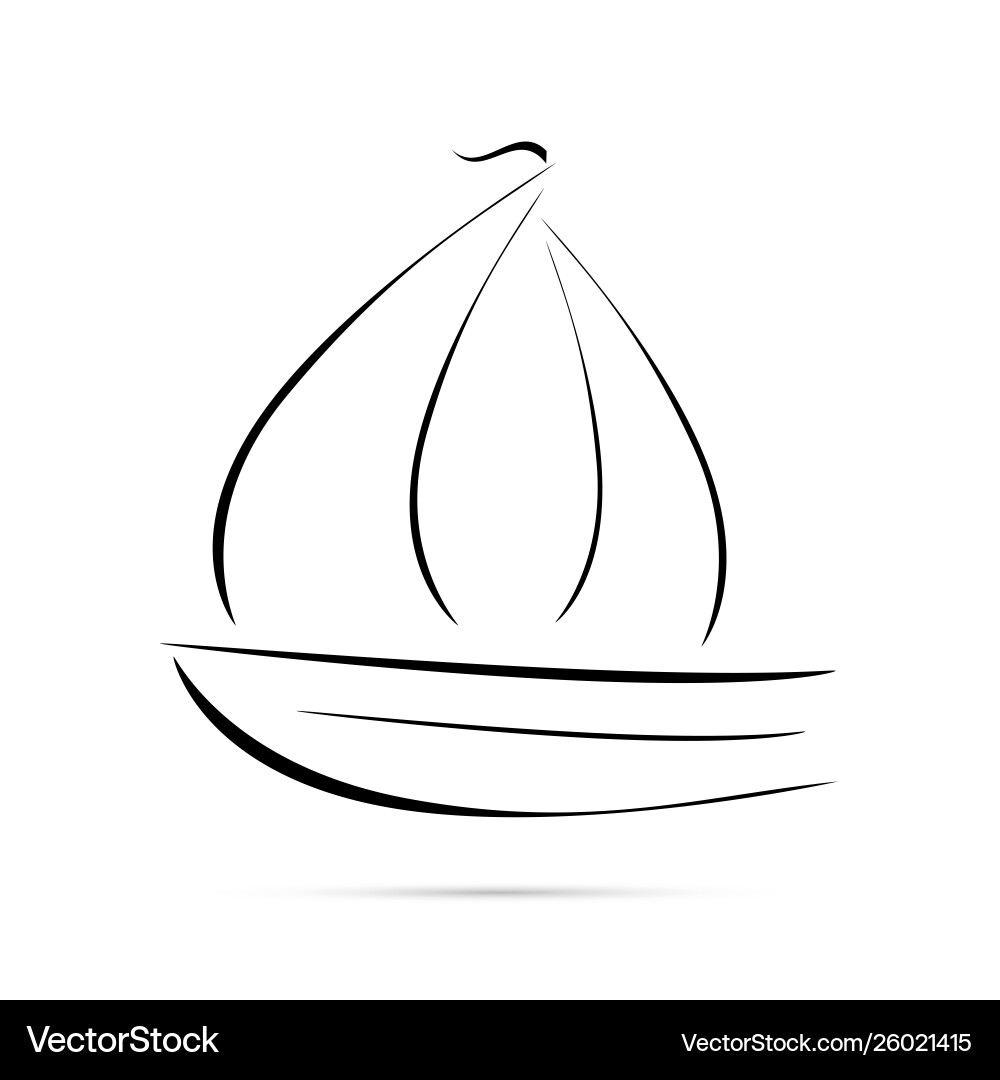 Sailing boat - line icon Royalty Free Vector Image