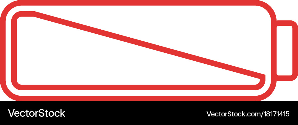 Smartphone or cell phone low battery icon low Vector Image