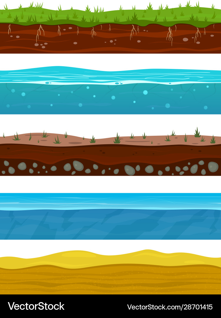 Soil layers game ground surfaces with land Vector Image