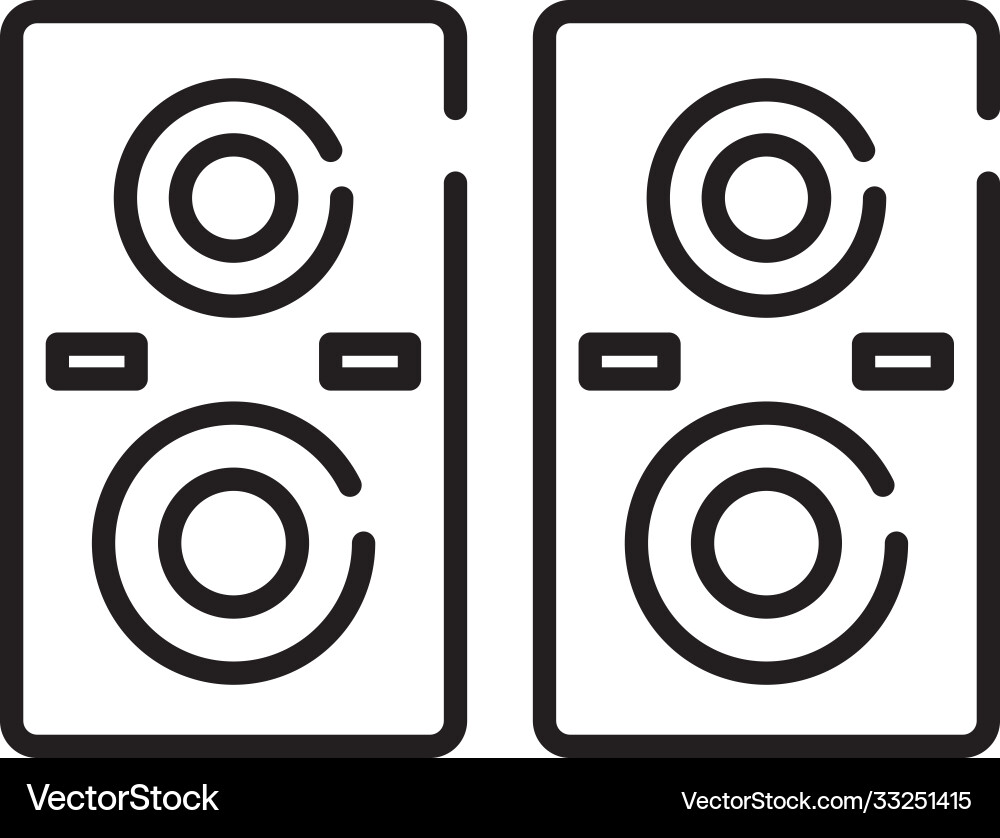 Speakers audio line style icon Royalty Free Vector Image