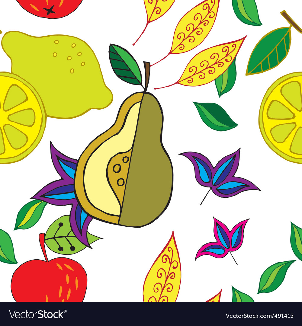Spring fruit pattern Royalty Free Vector Image