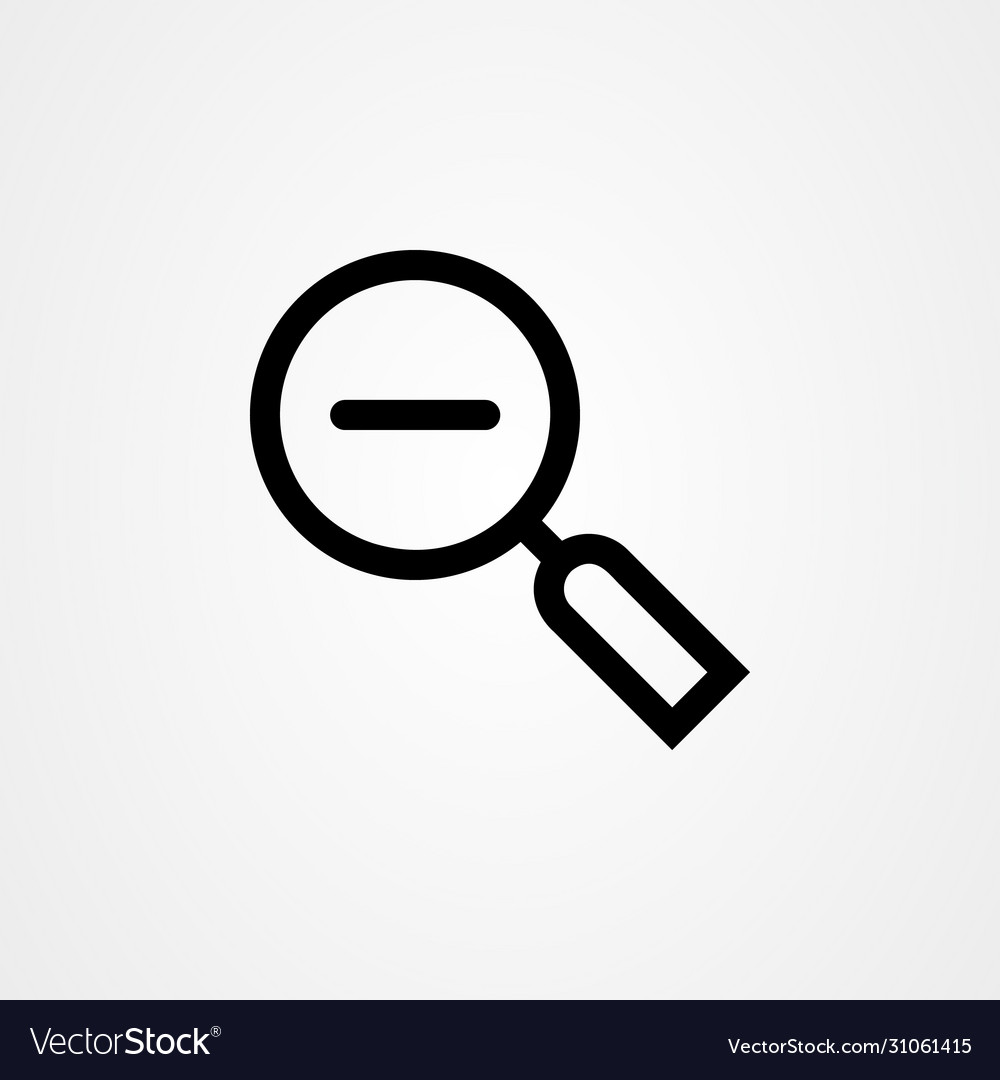 Zoom icon magnify symbol simple flat Royalty Free Vector