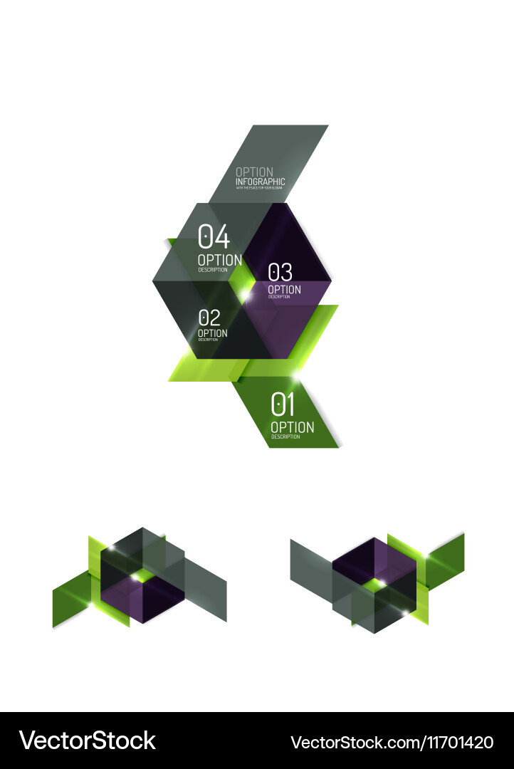 Abstract paper geometric infographic templates Vector Image