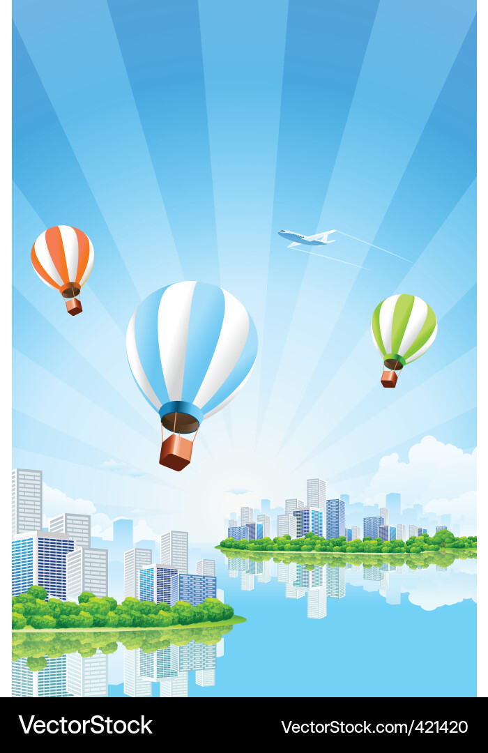 Business city island Royalty Free Vector Image
