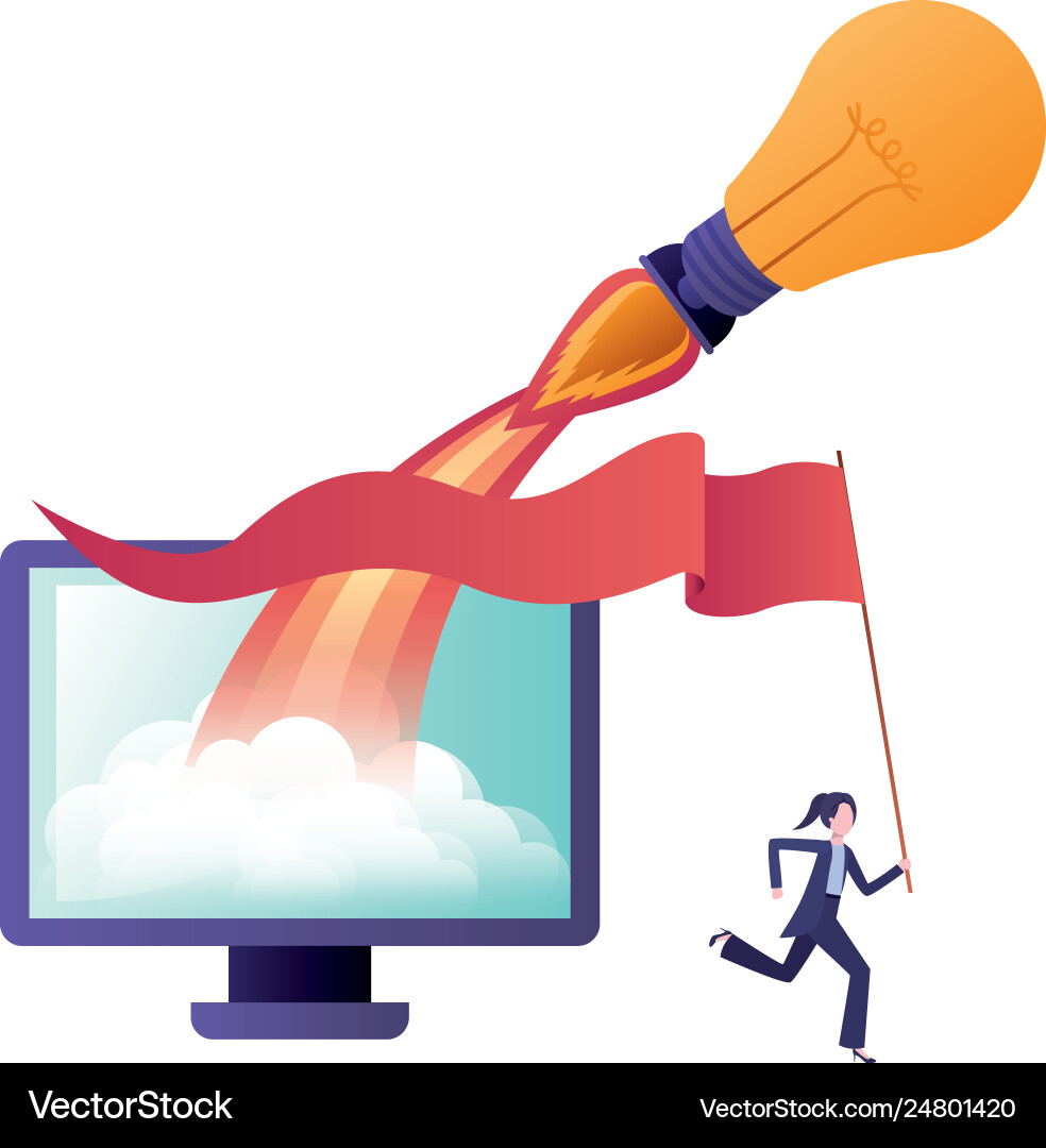 Business man with set icons Royalty Free Vector Image