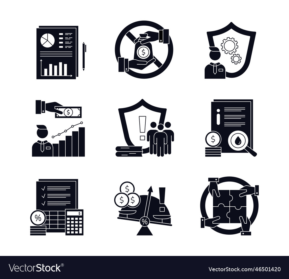 Esg governance concepts icons set Royalty Free Vector Image