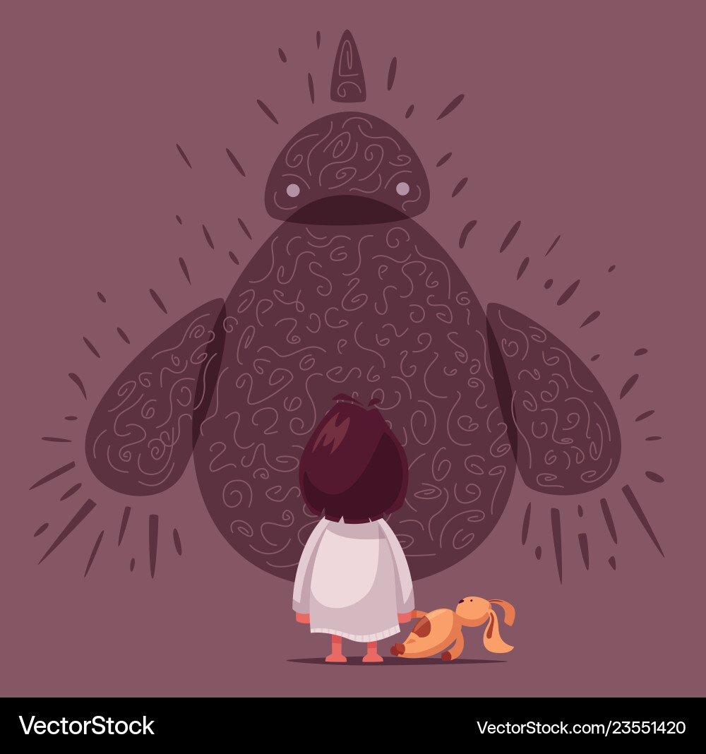 Fear nightmare for a child cartoon Royalty Free Vector Image