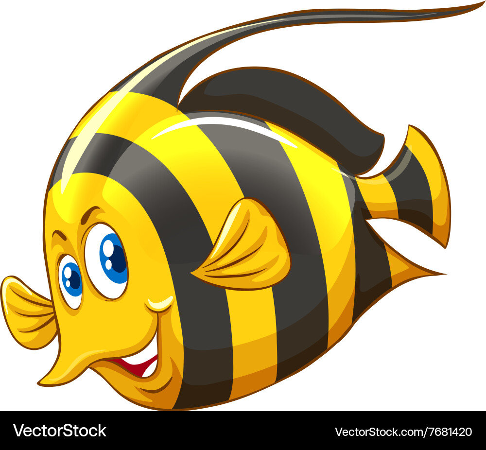 Fish with yellow and black striped Royalty Free Vector Image