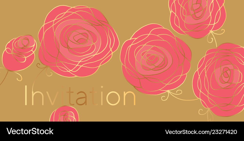 Floral color invitation template Royalty Free Vector Image