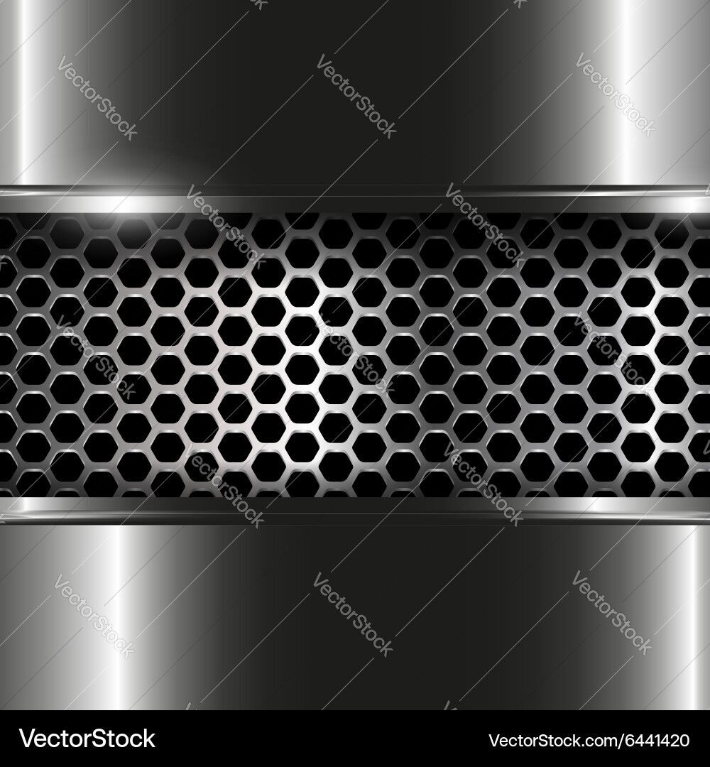 Geometric pattern of hexagons with metal plates Vector Image