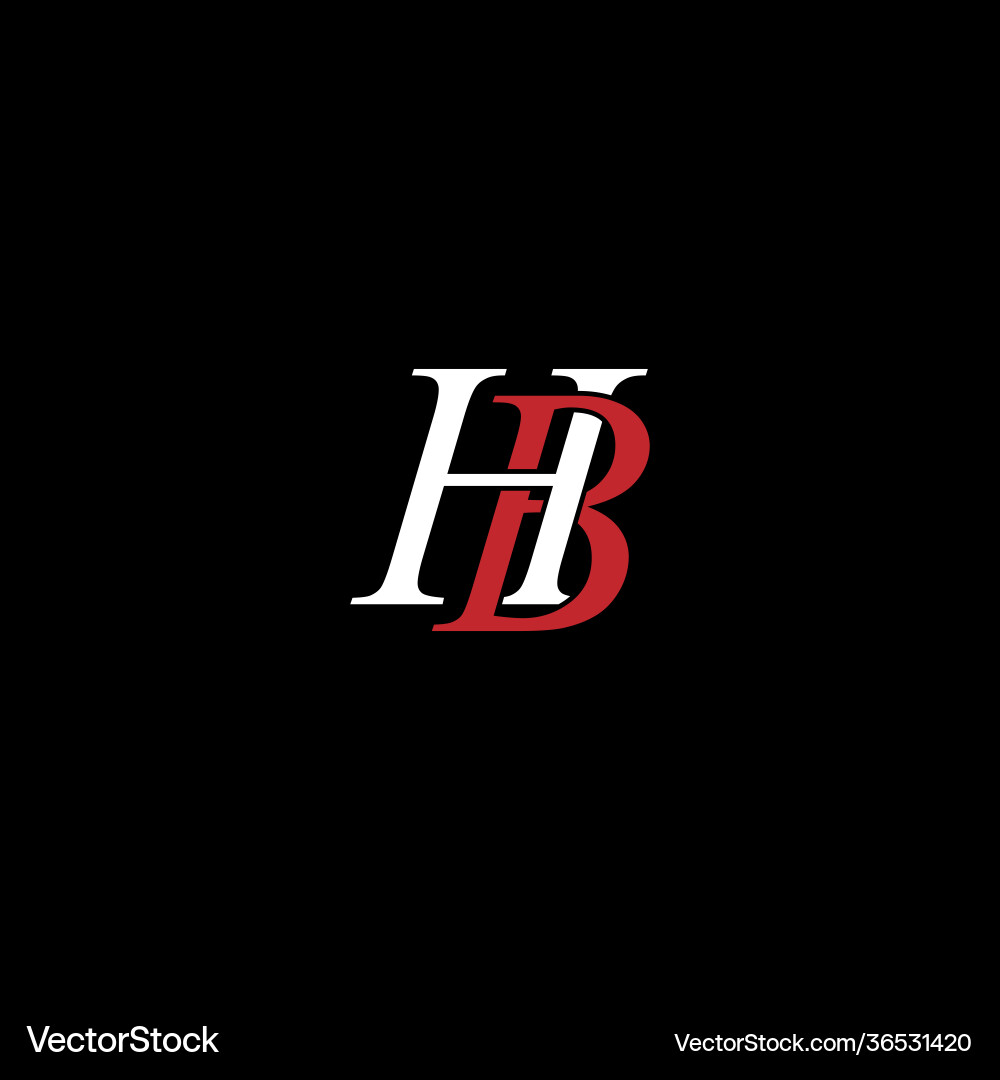 Hb or bh abstract outstanding professional Vector Image