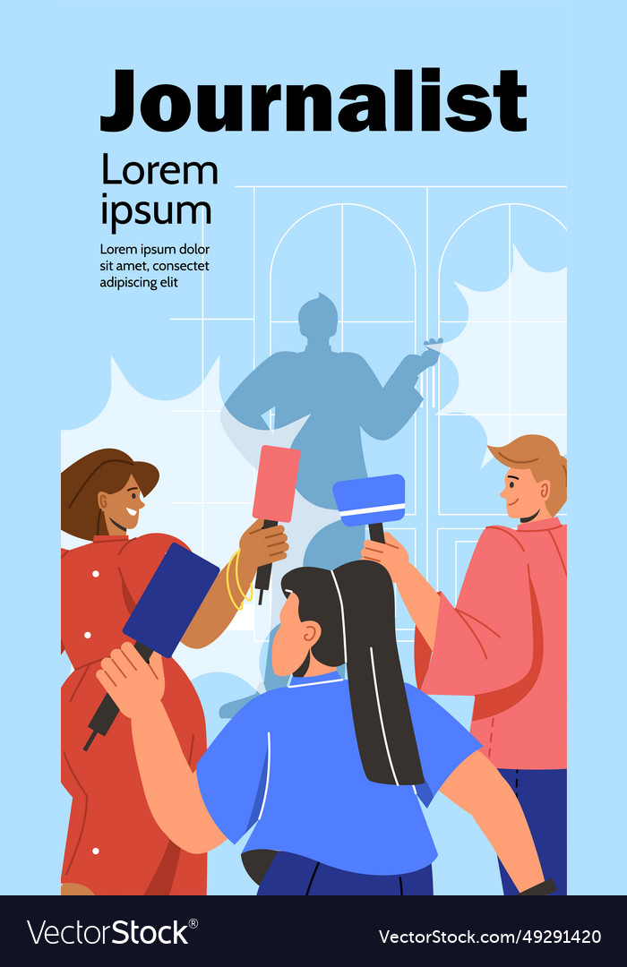 Journalist poster template Royalty Free Vector Image