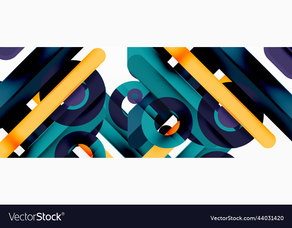 Lines geometric background stripes and rings Vector Image