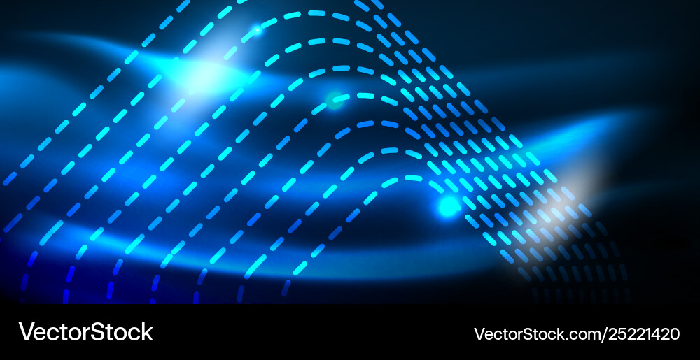 Neon glowing techno lines hi-tech futuristic Vector Image